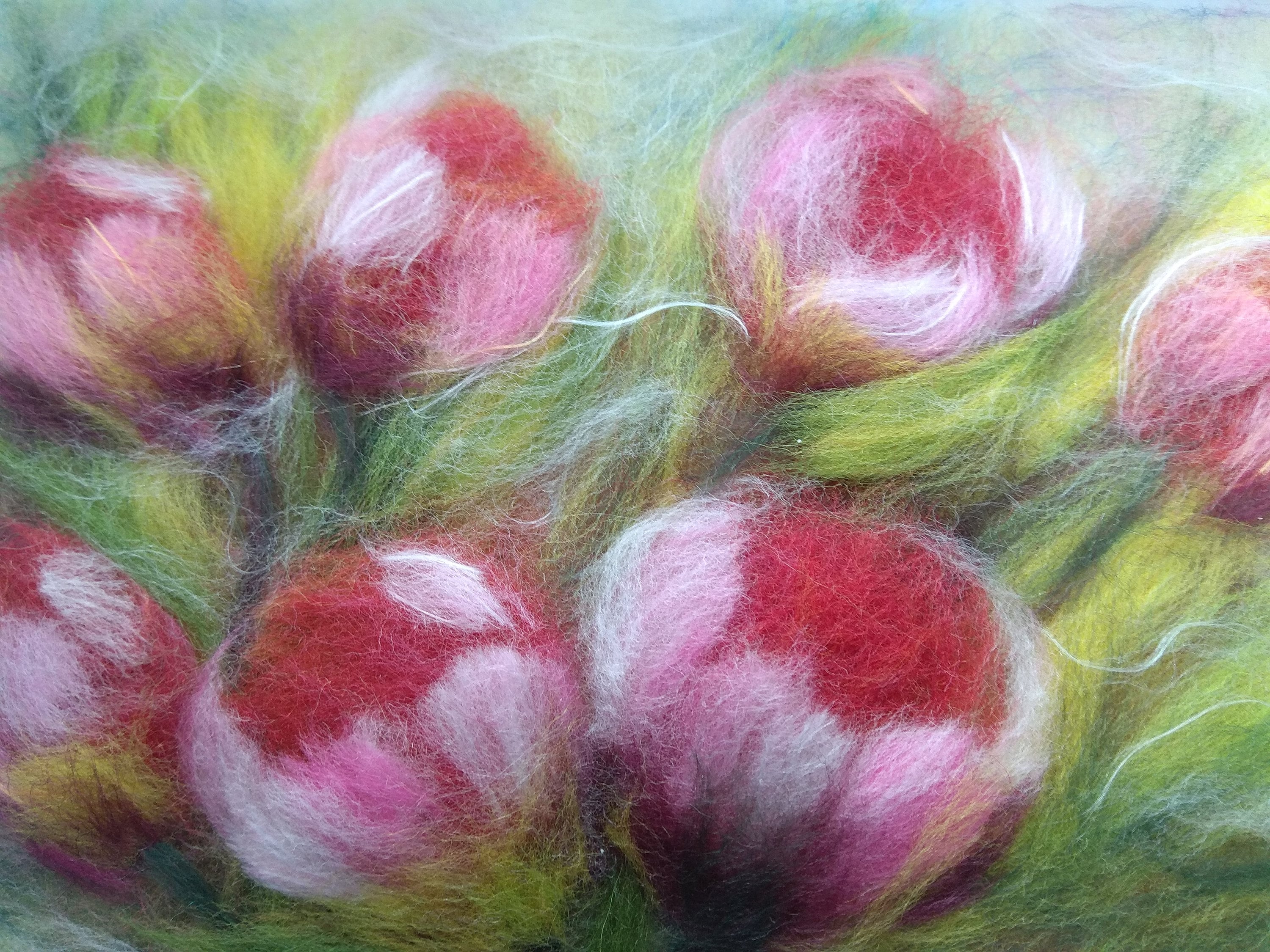Wool Painting.Beautiful tulips painted with wool. fibre art. - Etsy.de