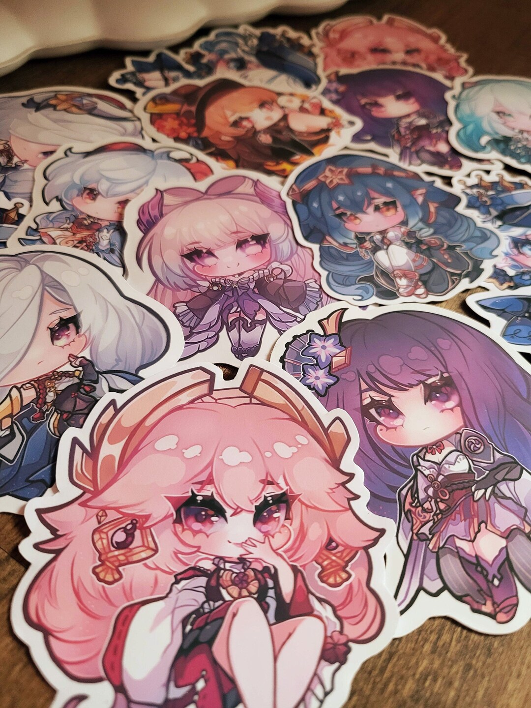 Genshin Impact Matte Stickers Raiden Shogun Shenhe Ganyu Yae Miko Layla ...