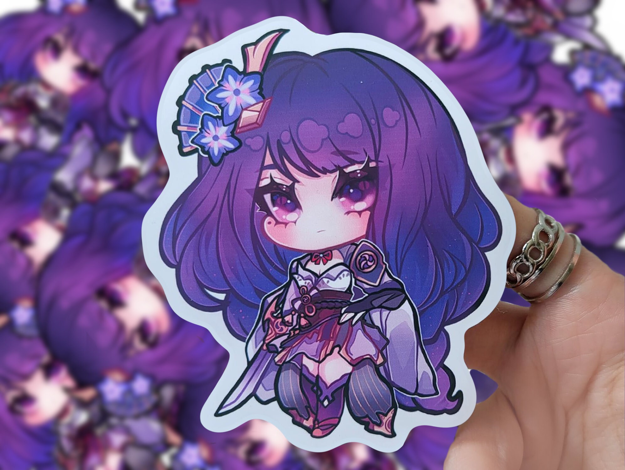 Genshin Impact Matte Stickers Raiden Shogun Shenhe Ganyu - Etsy