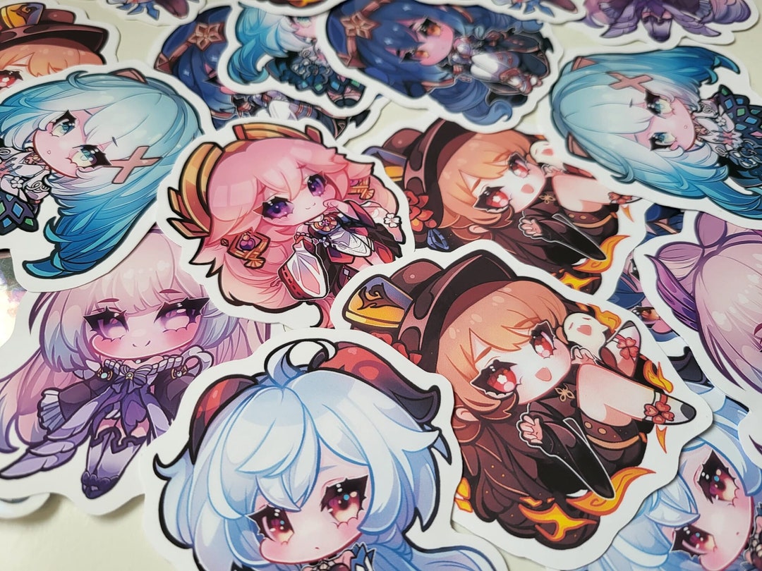 Genshin Impact Matte Stickers Raiden Shogun Shenhe Ganyu - Etsy