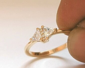 Triangle Cut Ring | Etsy
