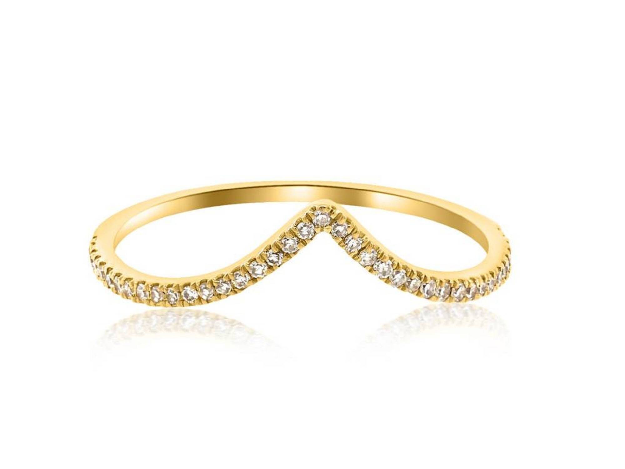 14K Gold Filled Cubic Zirconia Half Eternity Wedding Band - Etsy UK
