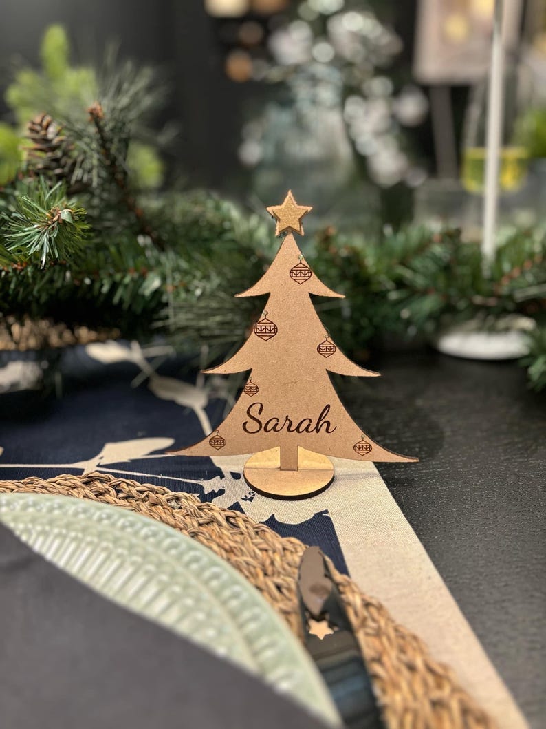 Personalised Freestanding Christmas Tree Name Placement, Table ...