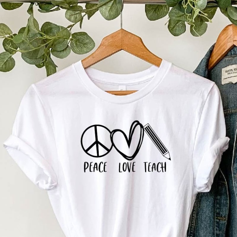 Peace Love Teach Png - Etsy