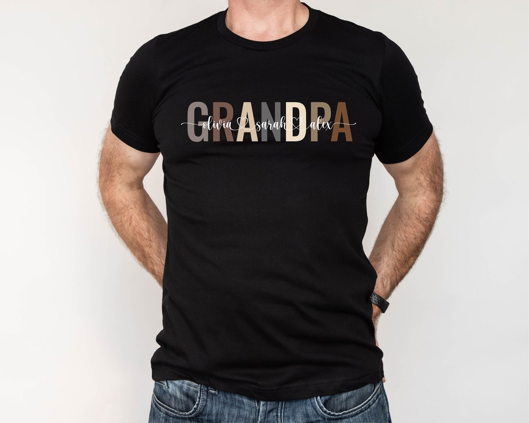 Custom Grandpa Shirt, Grandpa Shirt With Names, Personalized Grampa T ...