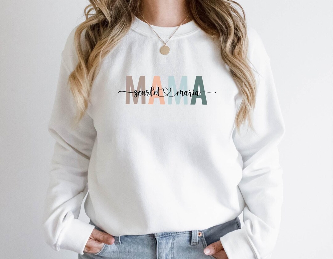 Custom Mama Sweatshirt, Mom Sweatshirt With Names, Personalized Mama ...