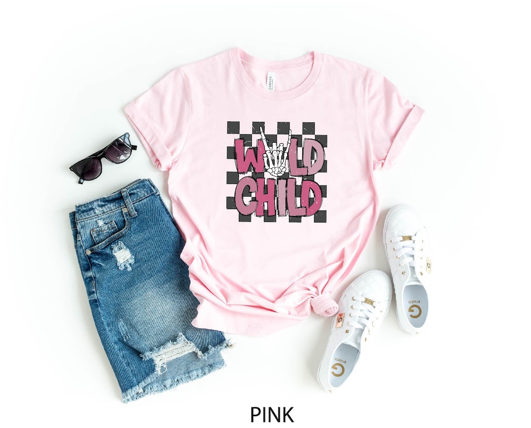 Wild Child T-shirt, Retro Wild Child Skeleton Hand Shirt, Funny Toddler ...