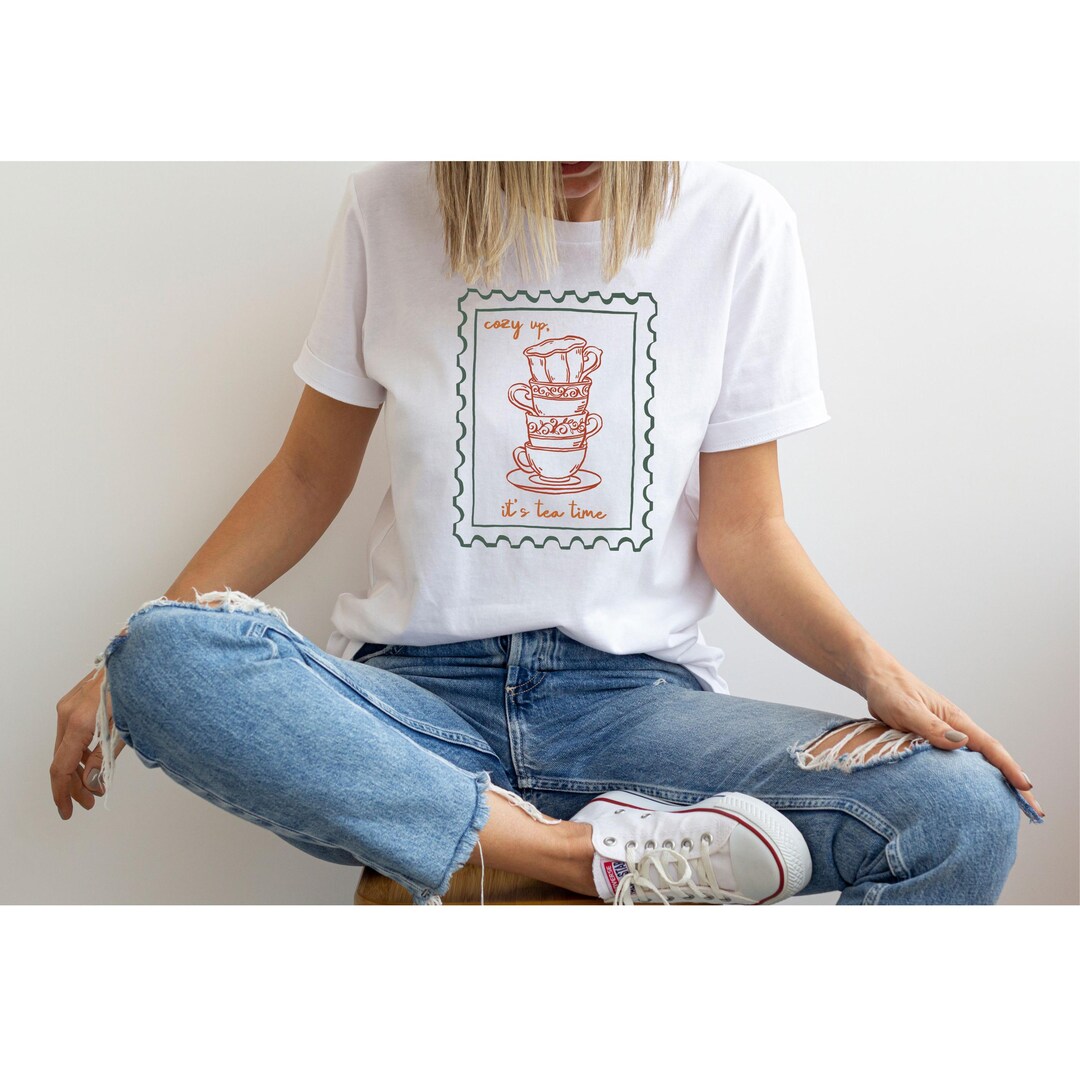 Cozy up It's Tea Time Shirt, Fall Stamp Shirt, Cozy Fall Shirt, It's ...