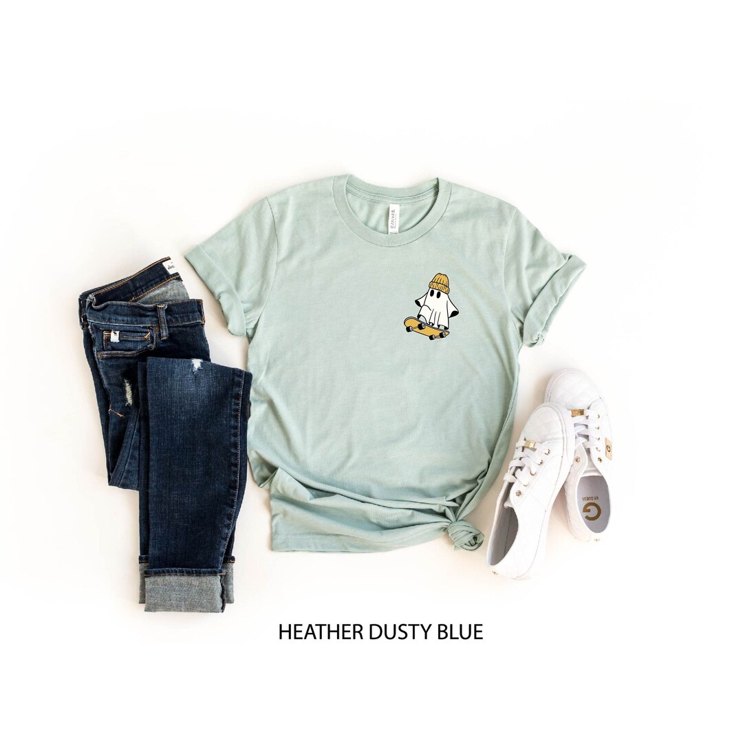 Skate Board Ghost Halloween T-shirt, Ghost Pocket Shirt, Halloween Gift ...