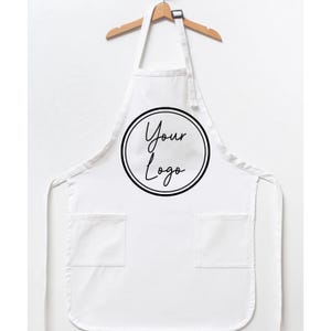 Personalized Logo Apron, Custom Kitchen Apron With Pockets, Women ...