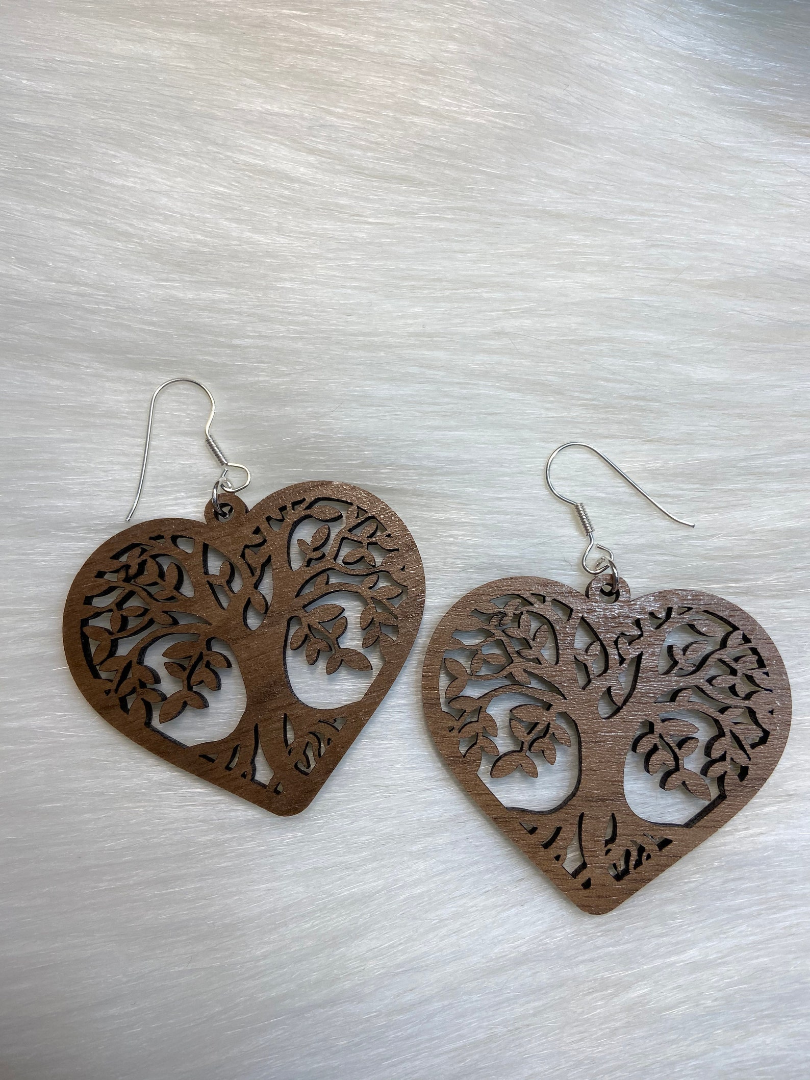 Tree of Life Wooden Earrings/ Tree of Life Heart/ Laser Cut Wooden ...