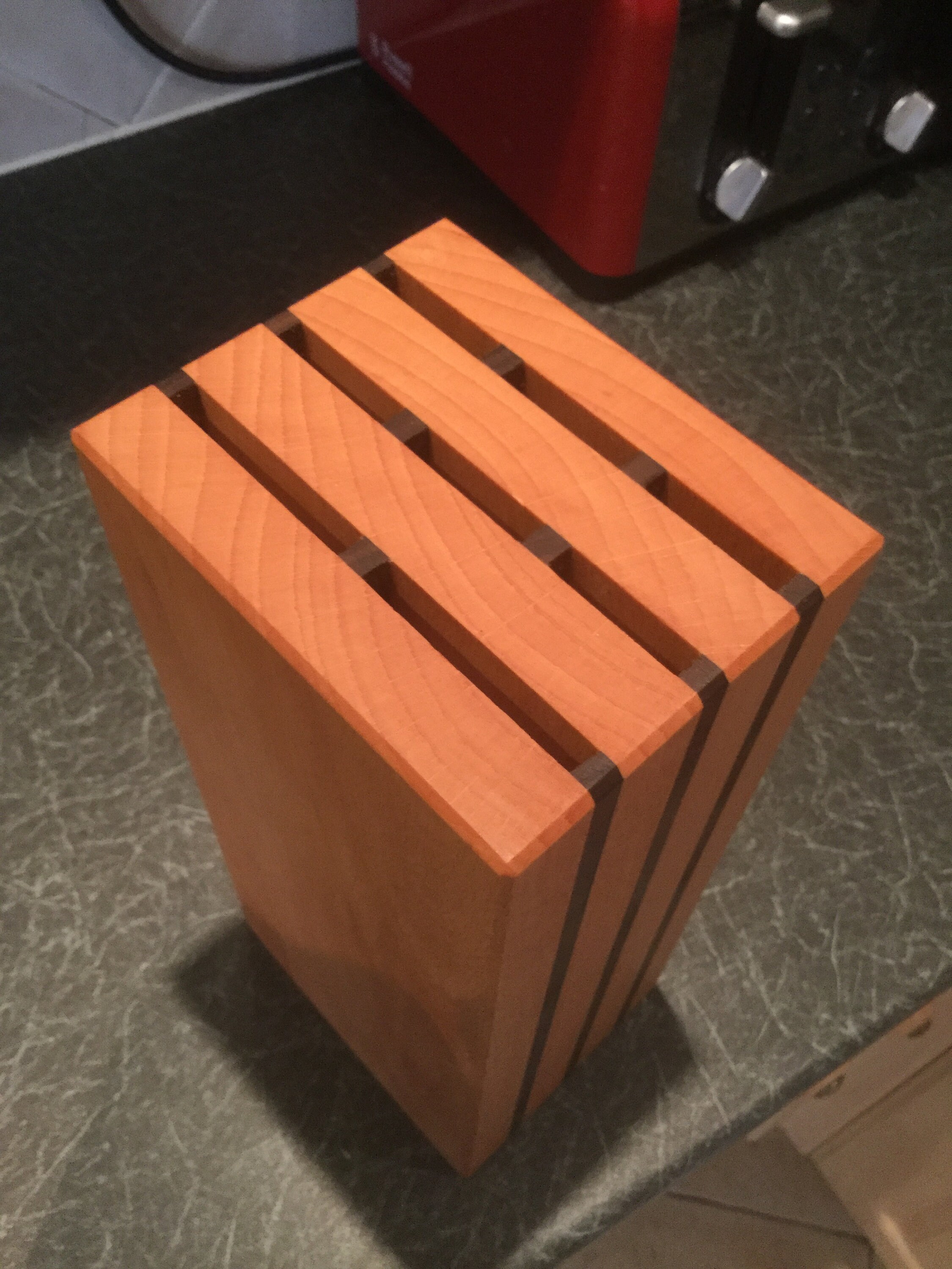 Beech / Walnut Oak/maple Zebrano/maple Two Tone Knife Block - Etsy