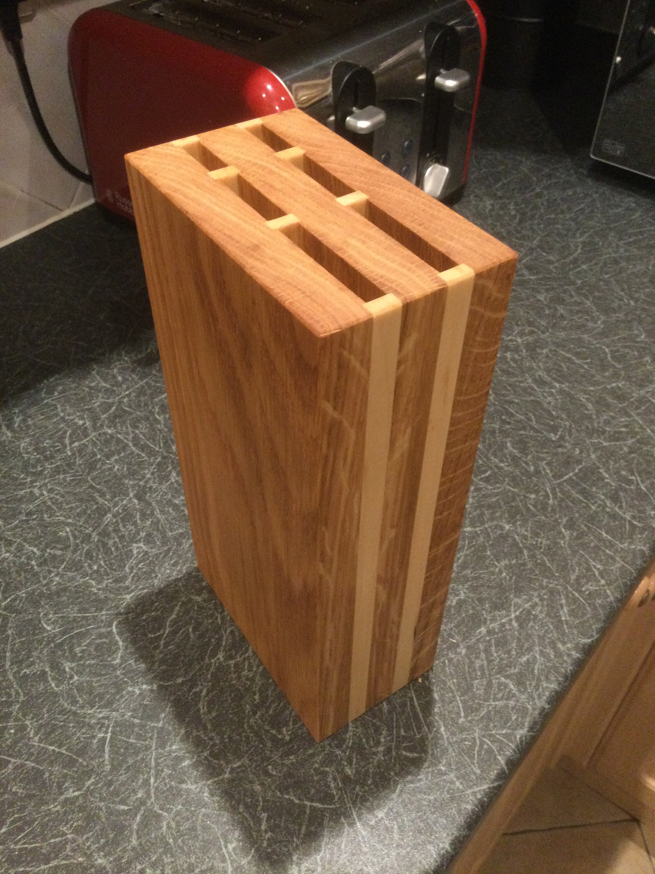 Beech / Walnut Oak/maple Zebrano/maple Two Tone Knife Block - Etsy