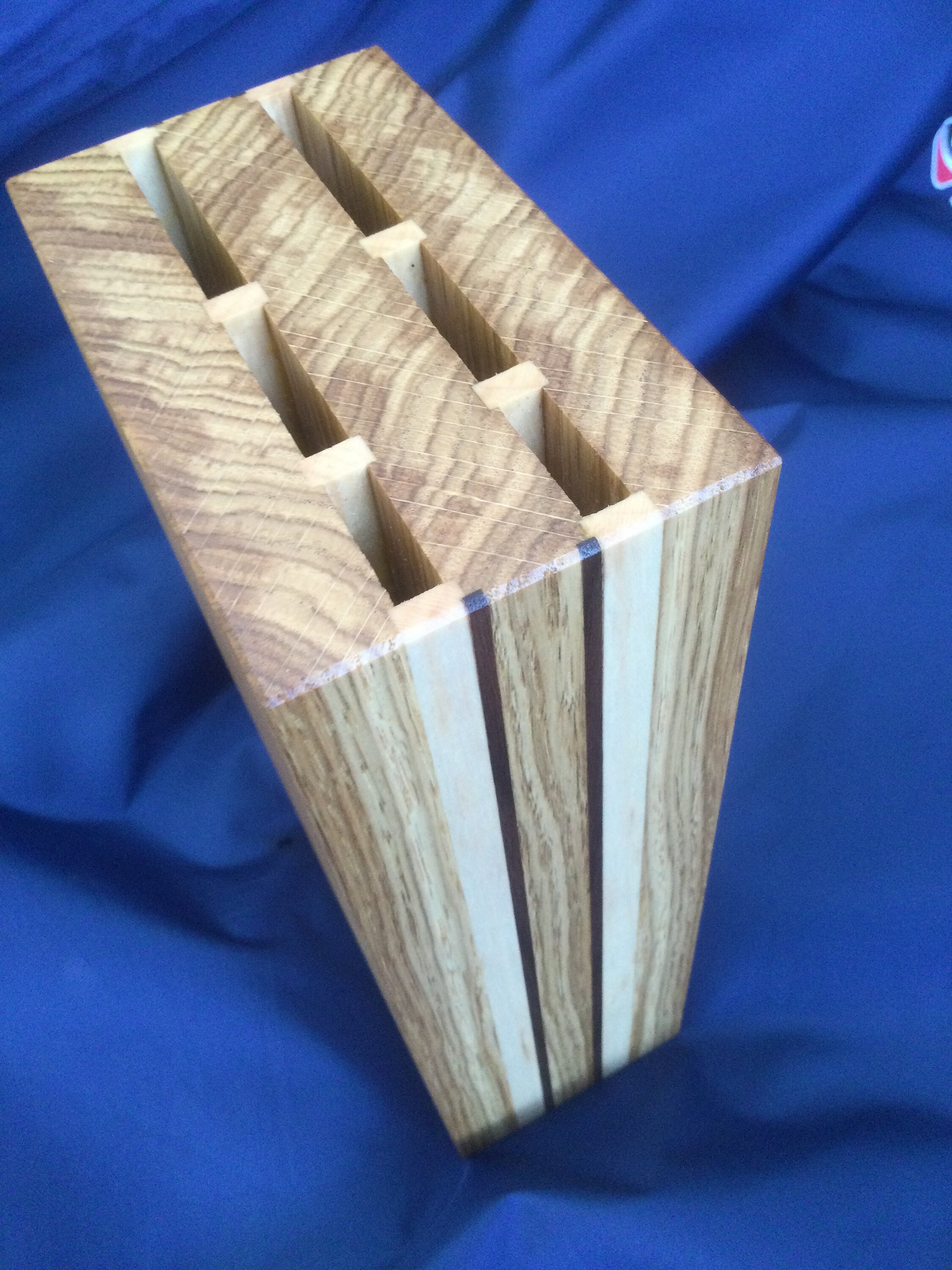 Beech / Walnut Oak/maple Zebrano/maple Two Tone Knife Block - Etsy