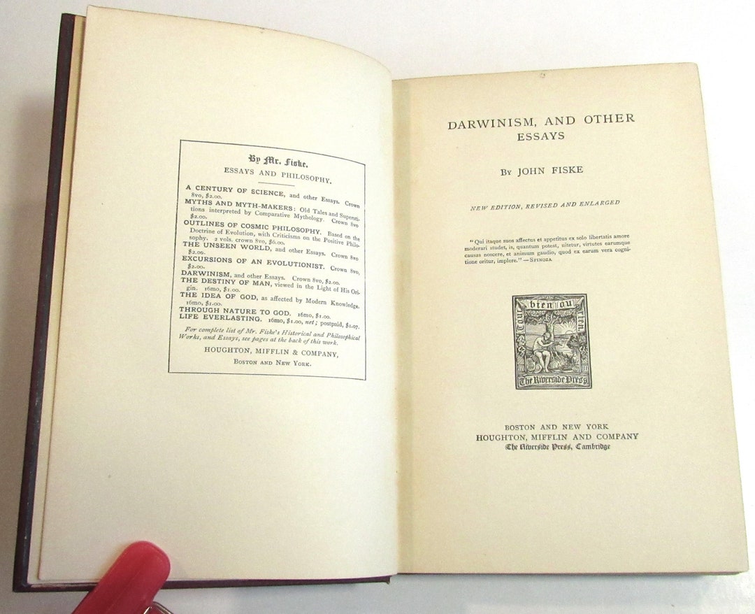 John Fiske DARWINISM and Other Essays 1885 - Etsy