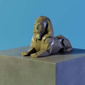 DIY the Sphinx Papercraft Lowpoly Geometric Home | Etsy