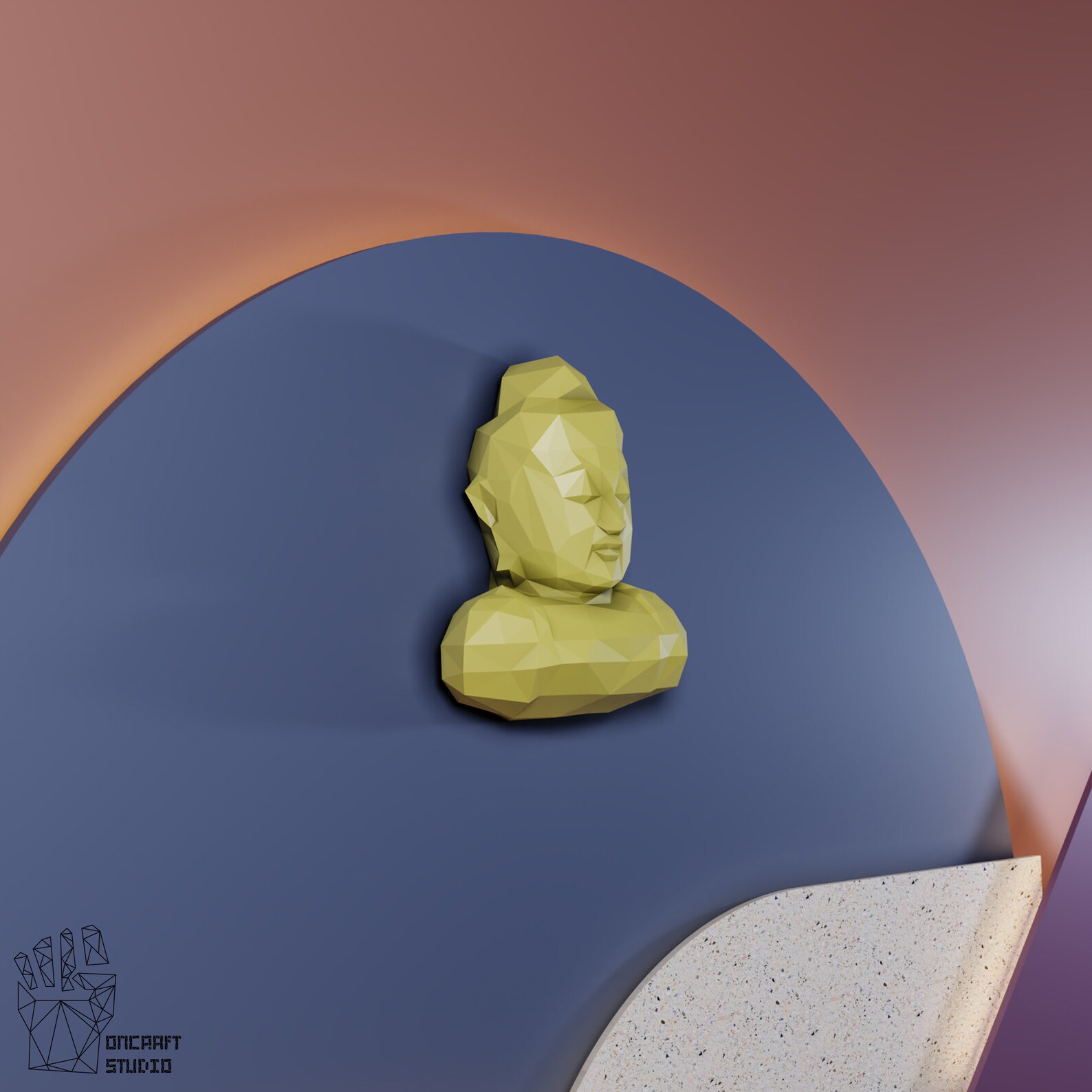 DIY BUDDHA Walldecor Papercraft Lowpoly Geometric - Etsy