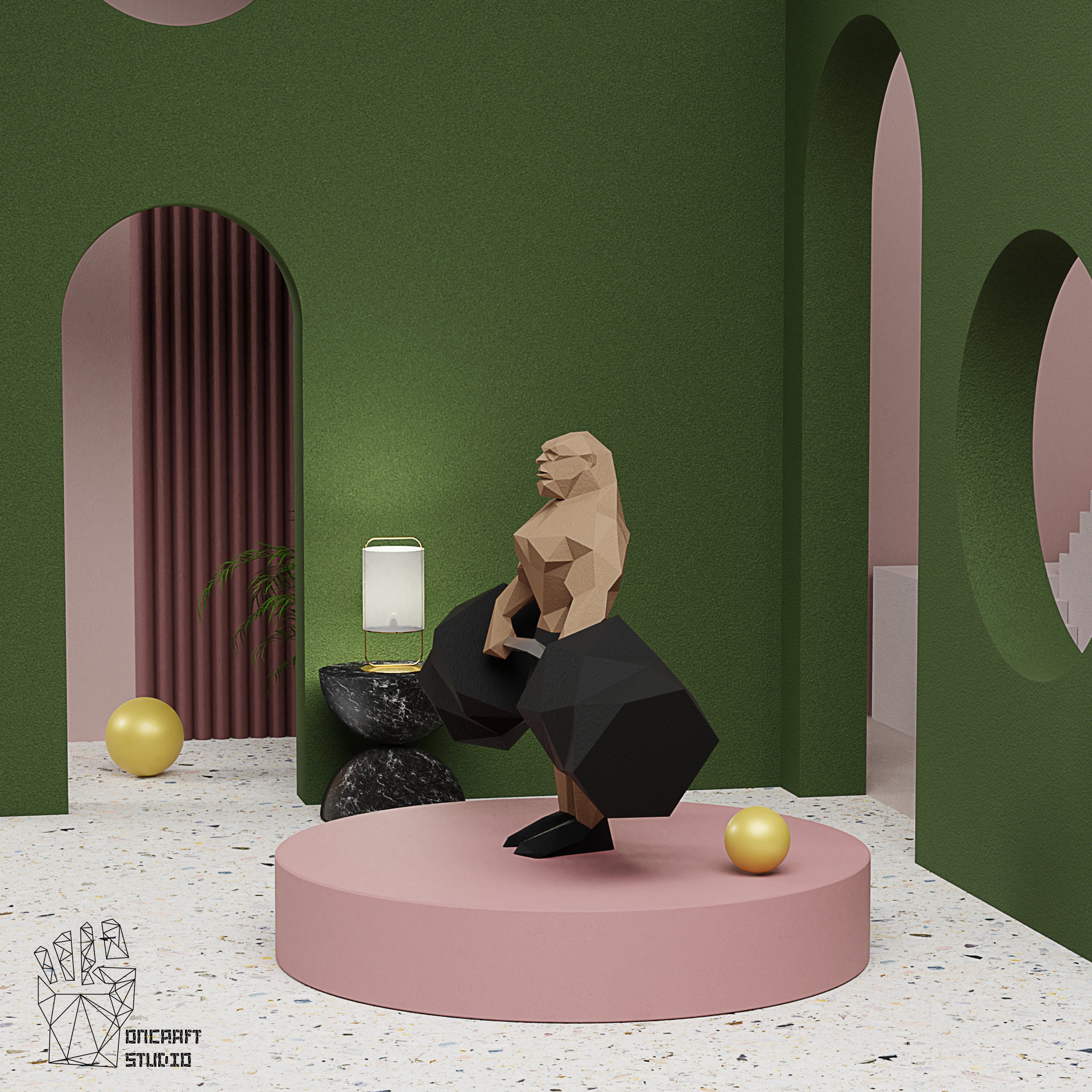 DIY Bodybuilder Papercraft Lowpoly Geometric Gym | Etsy UK