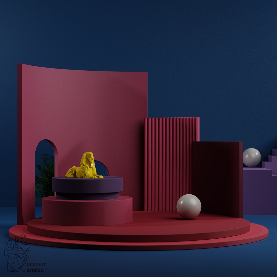 DIY the Sphinx Papercraft Lowpoly Geometric Home - Etsy