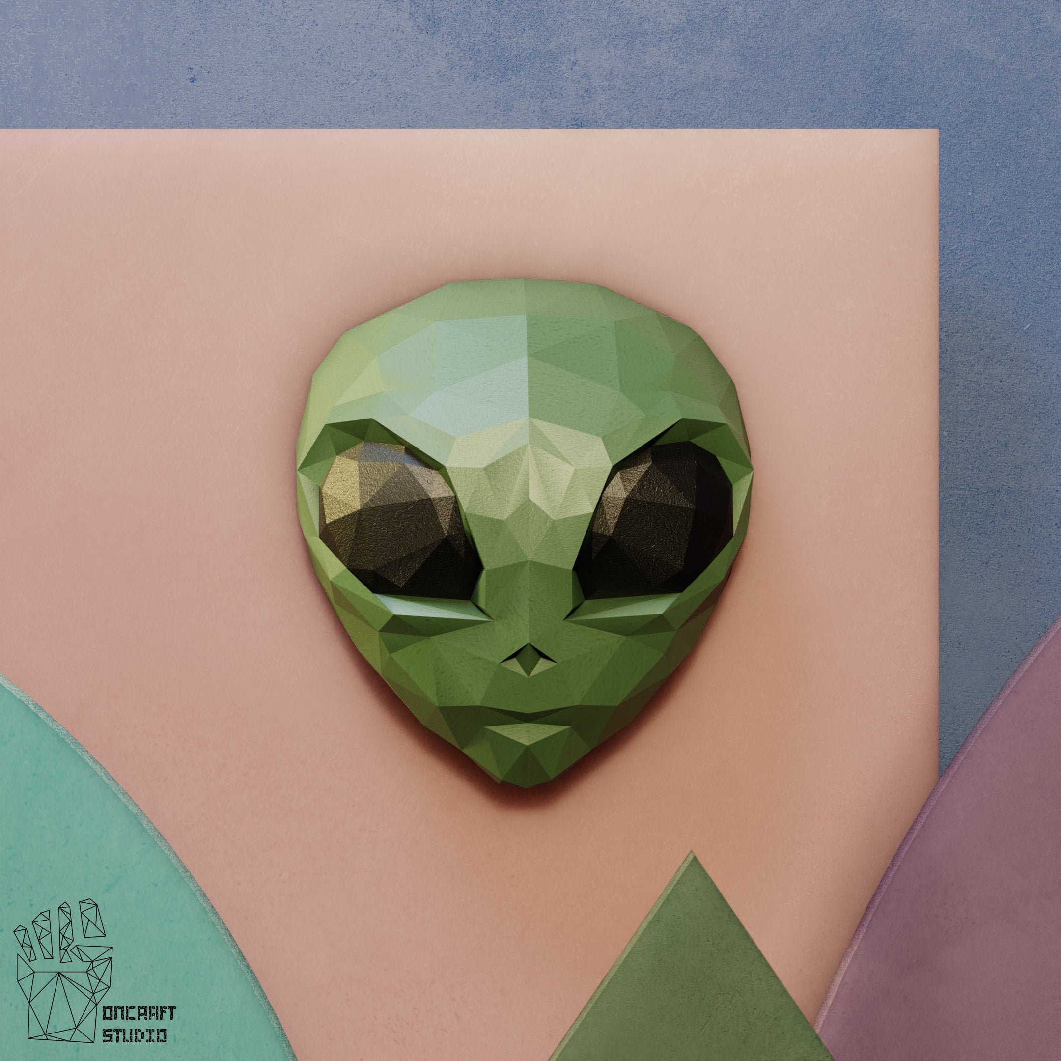 DIY Alien Trophy Head Papercraft Lowpoly Geometric - Etsy UK