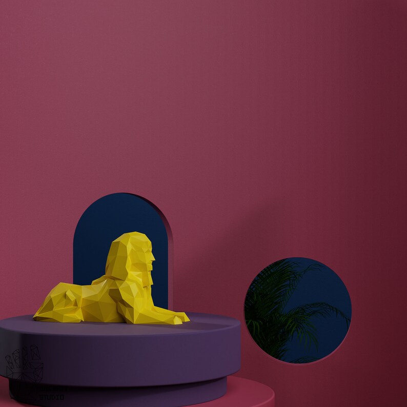 DIY , the Sphinx , Papercraft , Lowpoly , Geometric , Home Decor , 3D ...