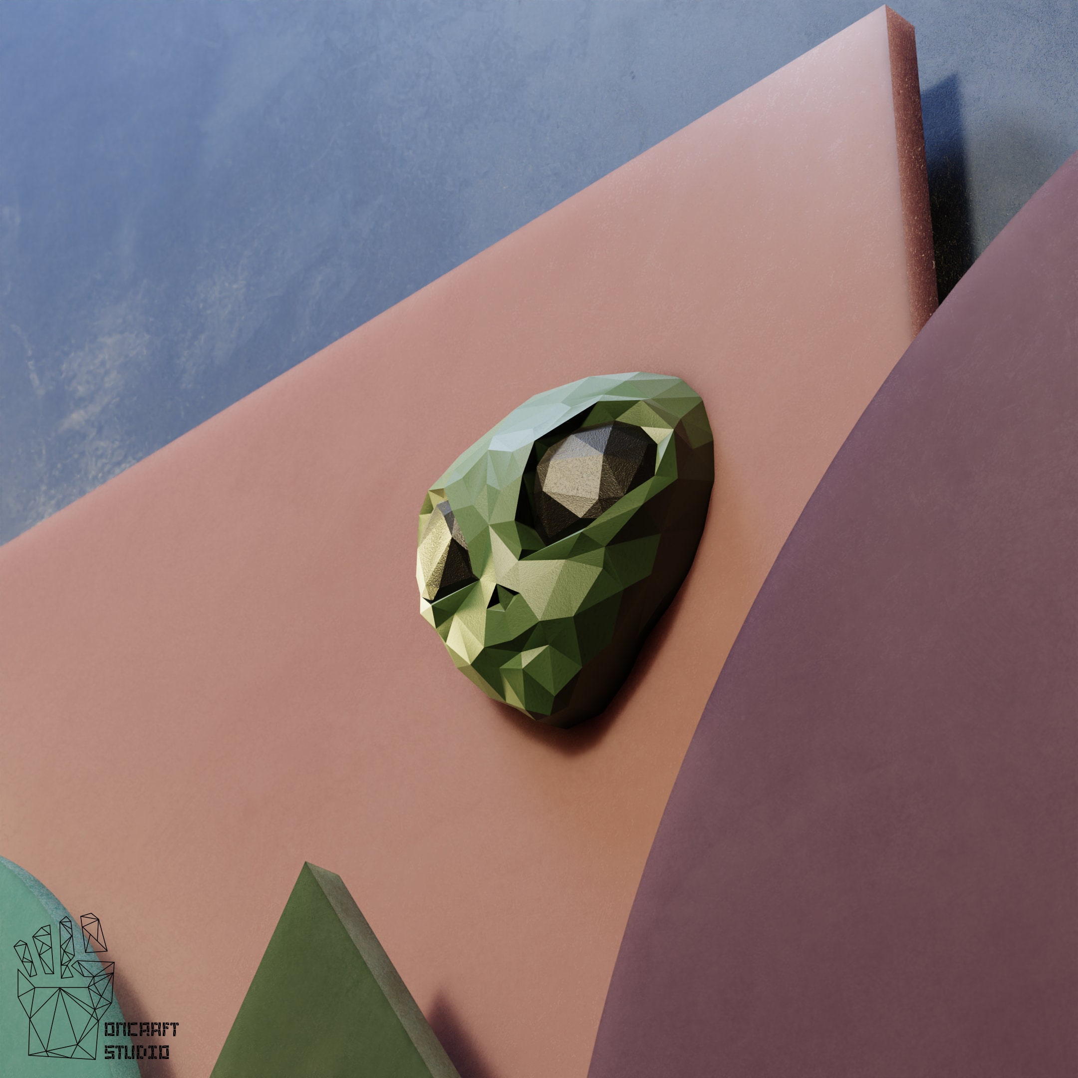 DIY Alien Trophy Head Papercraft Lowpoly Geometric - Etsy UK