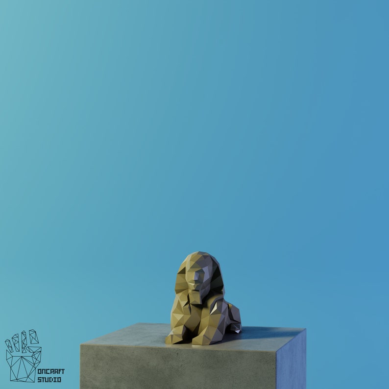 DIY the Sphinx Papercraft Lowpoly Geometric Home | Etsy