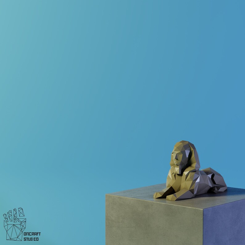 DIY the Sphinx Papercraft Lowpoly Geometric Home | Etsy