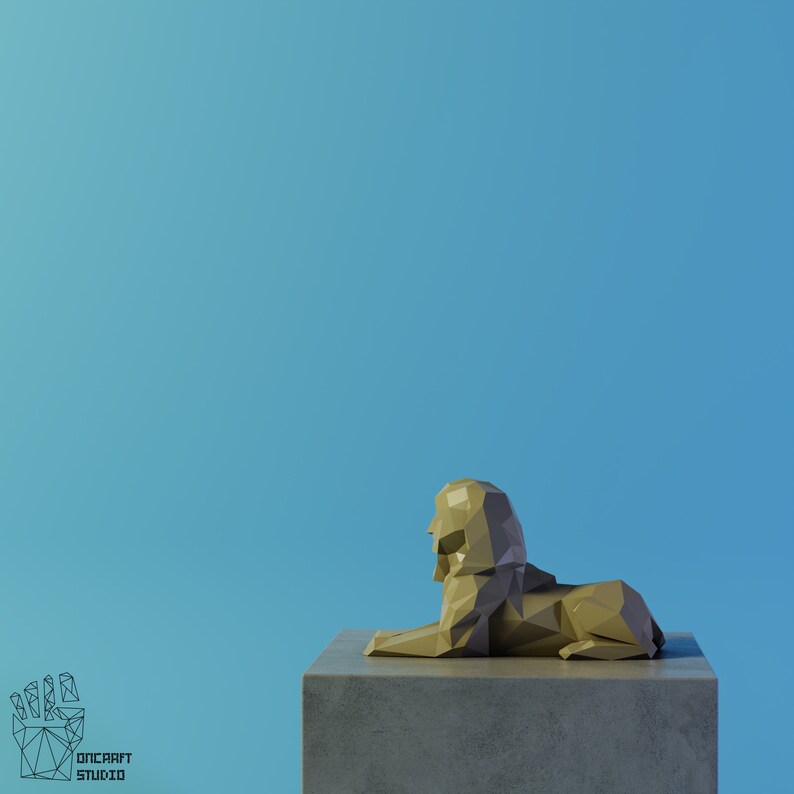 DIY the Sphinx Papercraft Lowpoly Geometric Home - Etsy