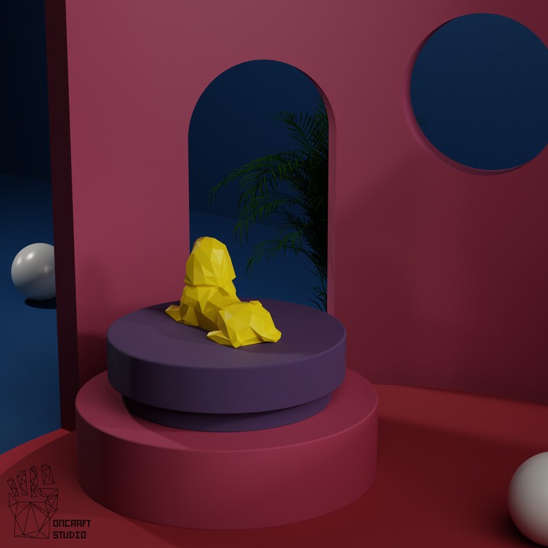 DIY , the Sphinx , Papercraft , Lowpoly , Geometric , Home Decor , 3D ...
