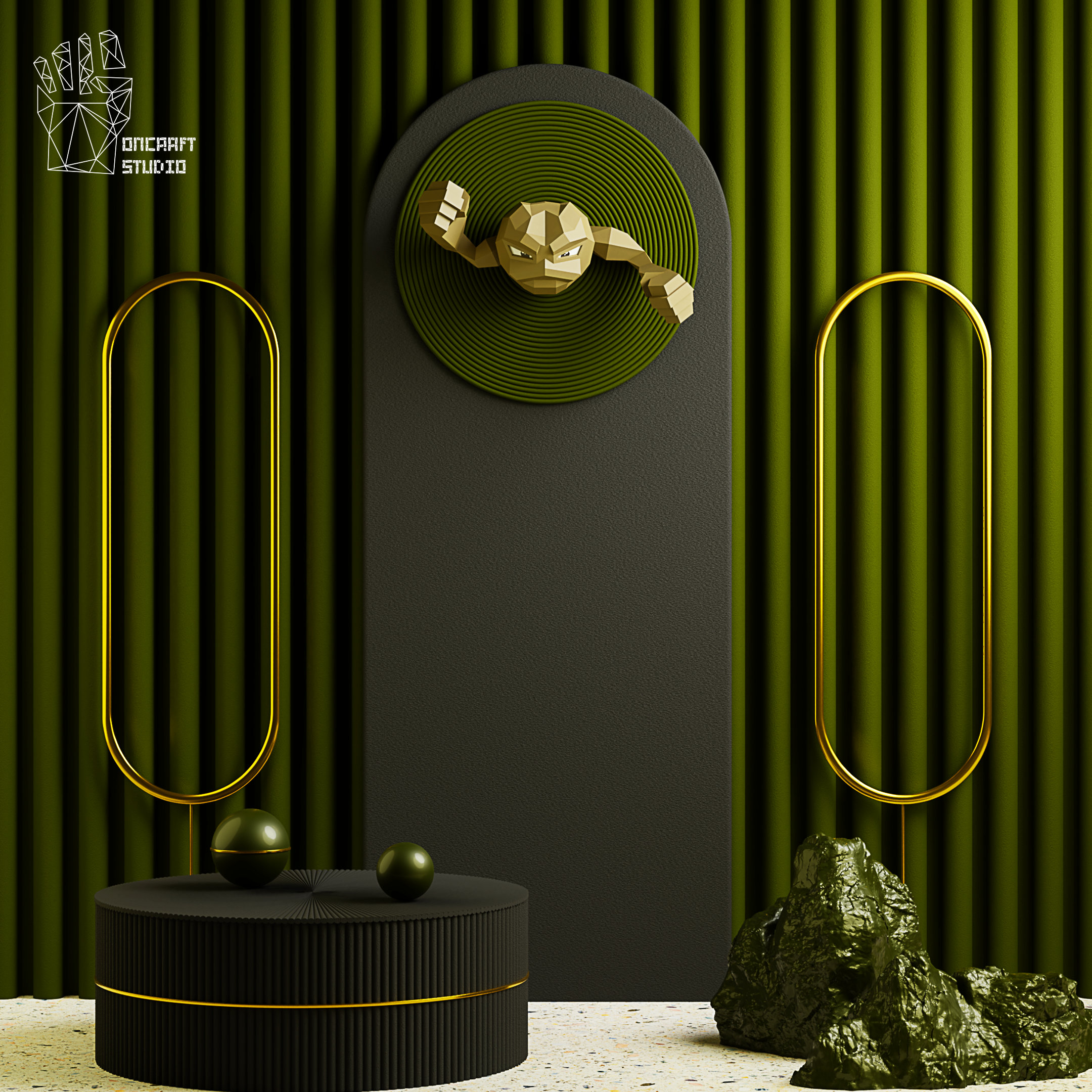 DIY , Geodude Pokemon Trophy Papercraft , , Lowpoly , Geometric , Wall ...