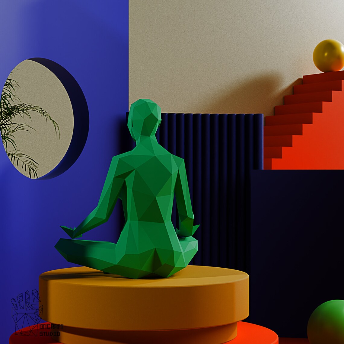 DIY , YOGA Lady , Papercraft , Lowpoly , Geometric , Home Decor , 3D ...