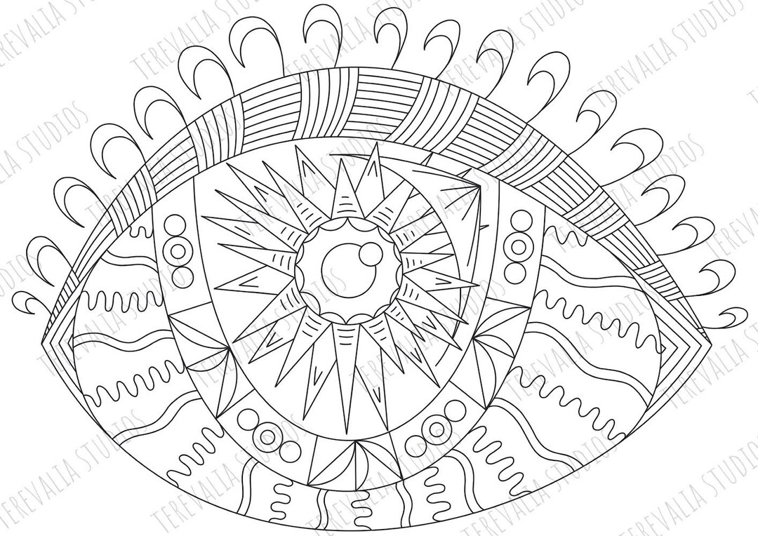 Zentangle Colouring Page - Magic Eye | Digital Colouring | Instant ...