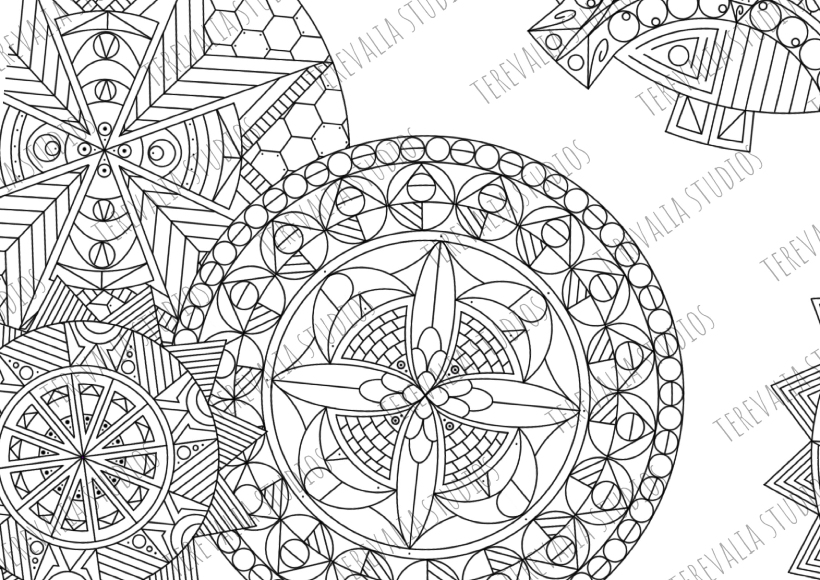 Digital Zentangle Colouring Page - Clockwork | Downloadable Print | PDF ...