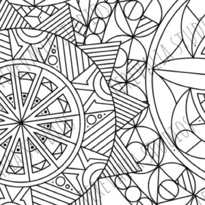 Digital Zentangle Colouring Page Clockwork Downloadable - Etsy