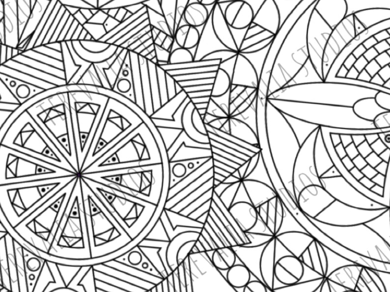 Digital Zentangle Colouring Page - Clockwork | Downloadable Print | PDF ...