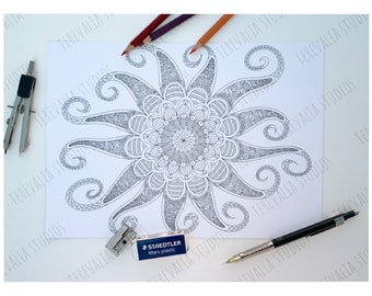 Digital Zentangle Colouring Page - Saw | Downloadable Print | PDF ...