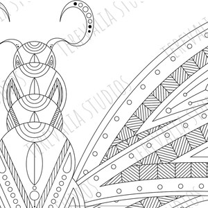Digital Zentangle Colouring Page - Butterfly | Downloadable Print | PDF ...