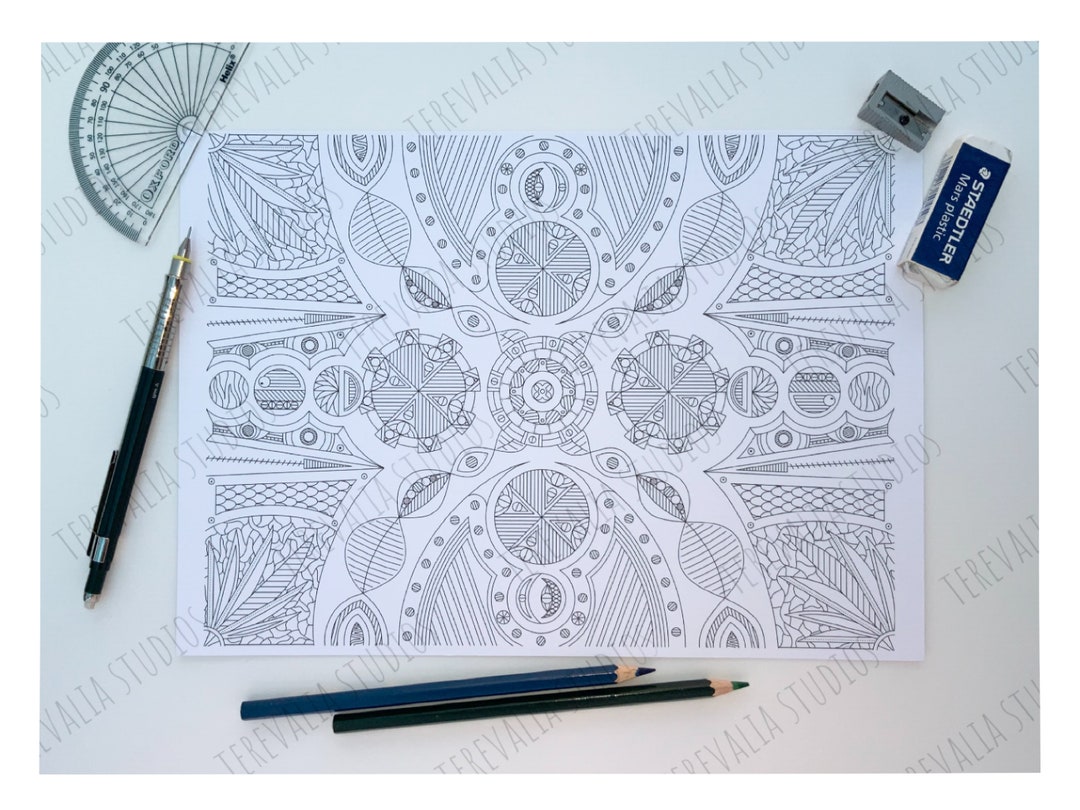 Digital Zentangle Colouring Page - Planets | Downloadable Print | PDF ...