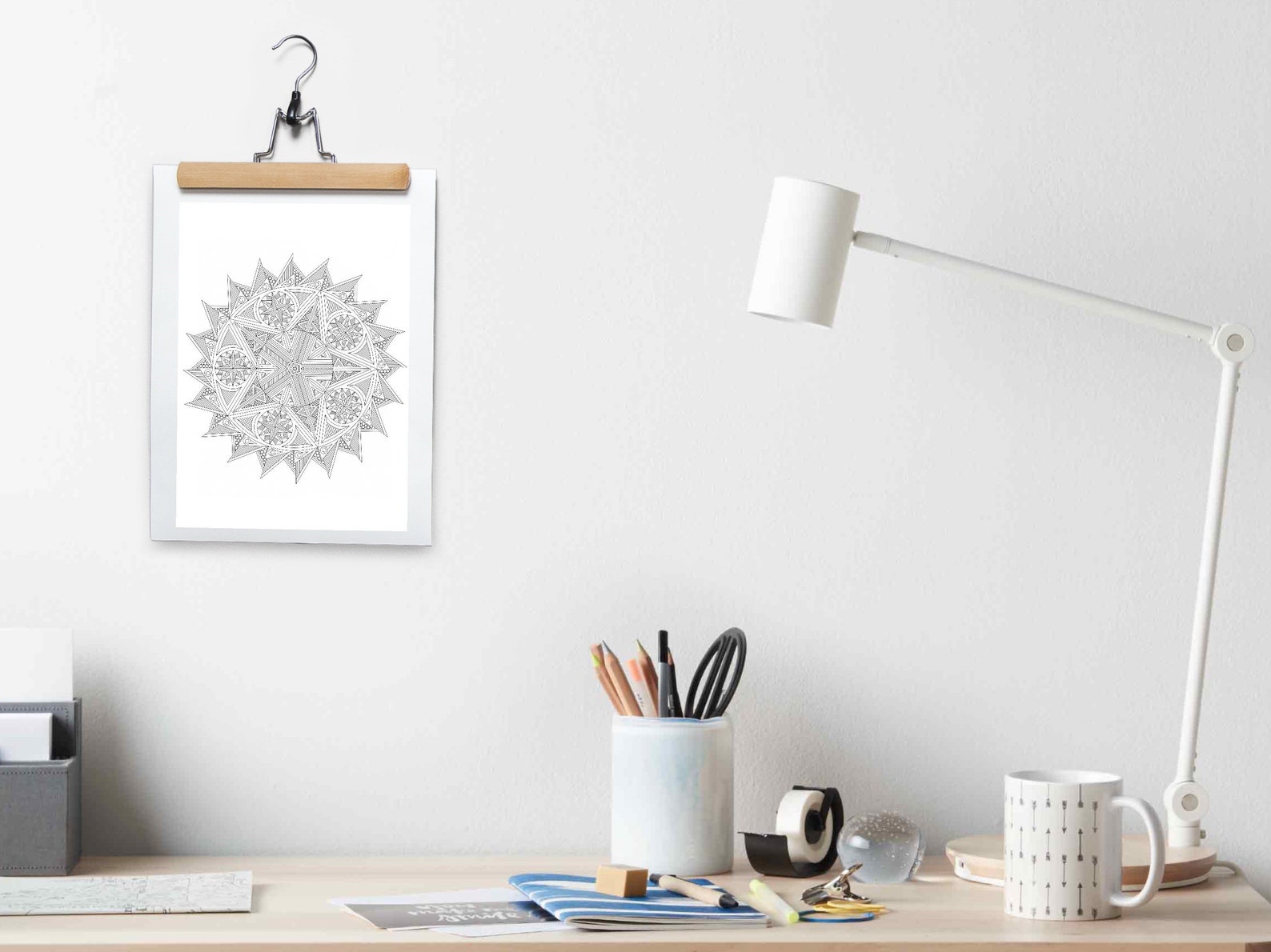 Digital Zentangle Colouring Page - Saw | Downloadable Print | PDF ...