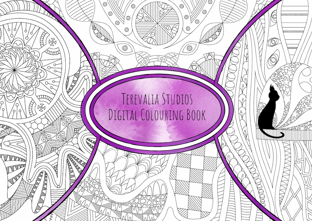 Digital Zentangle Colouring Book Download | Downloadable Prints | PDF ...