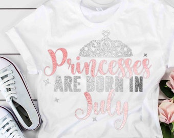 Princess Born July Birthday Svg - Etsy
