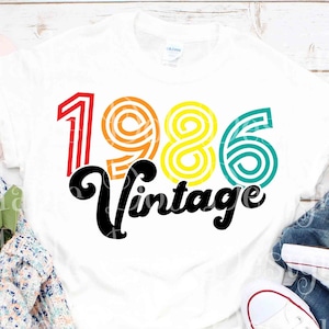 Vintage 1986 Svg / Vintage Birthday Svg / Vintage Svg, Birthday Svg ...
