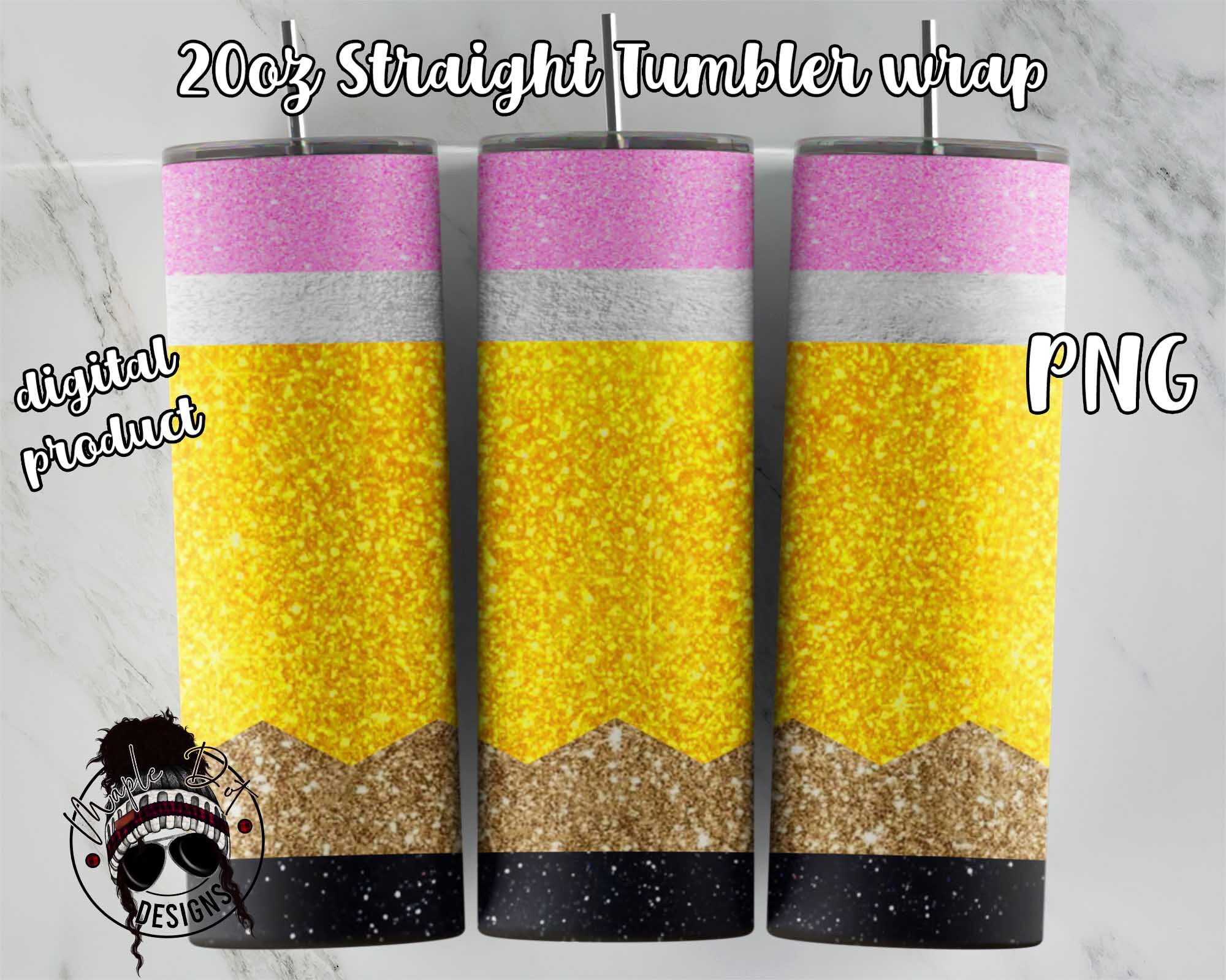 20oz Skinny Tumbler Wrap / Glitter Pencil Tumbler Wrap / - Etsy