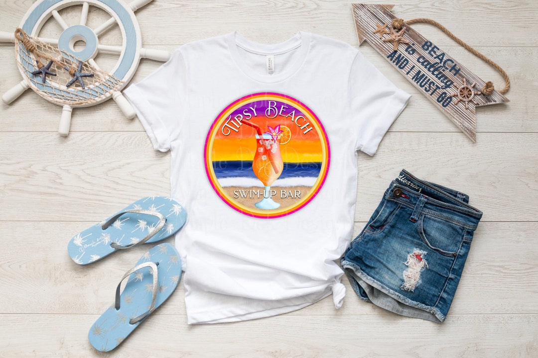 Tipsy Beach Label PNG | Swim-up Bar PNG | Tropical Drink Label PNG ...