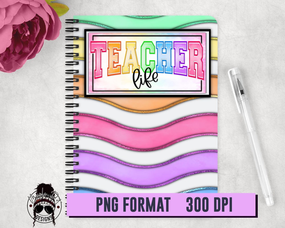 Teacher Life Coil Notebook Covers | Journal Cover Sublimation Design - Etsy