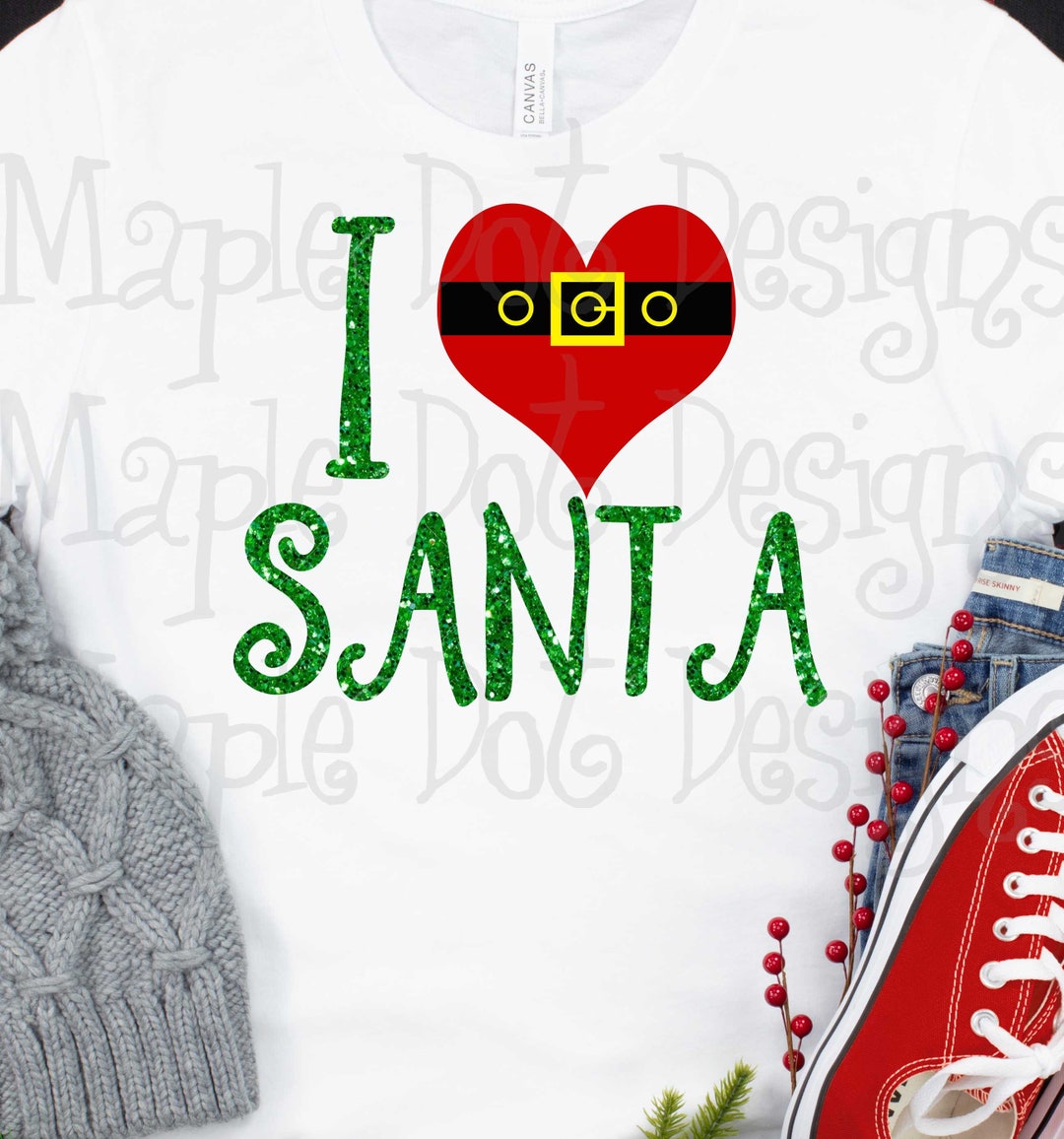 I Heart Santa Svg, Christmas Svg, I Love Santa Svg, Download for Cricut ...