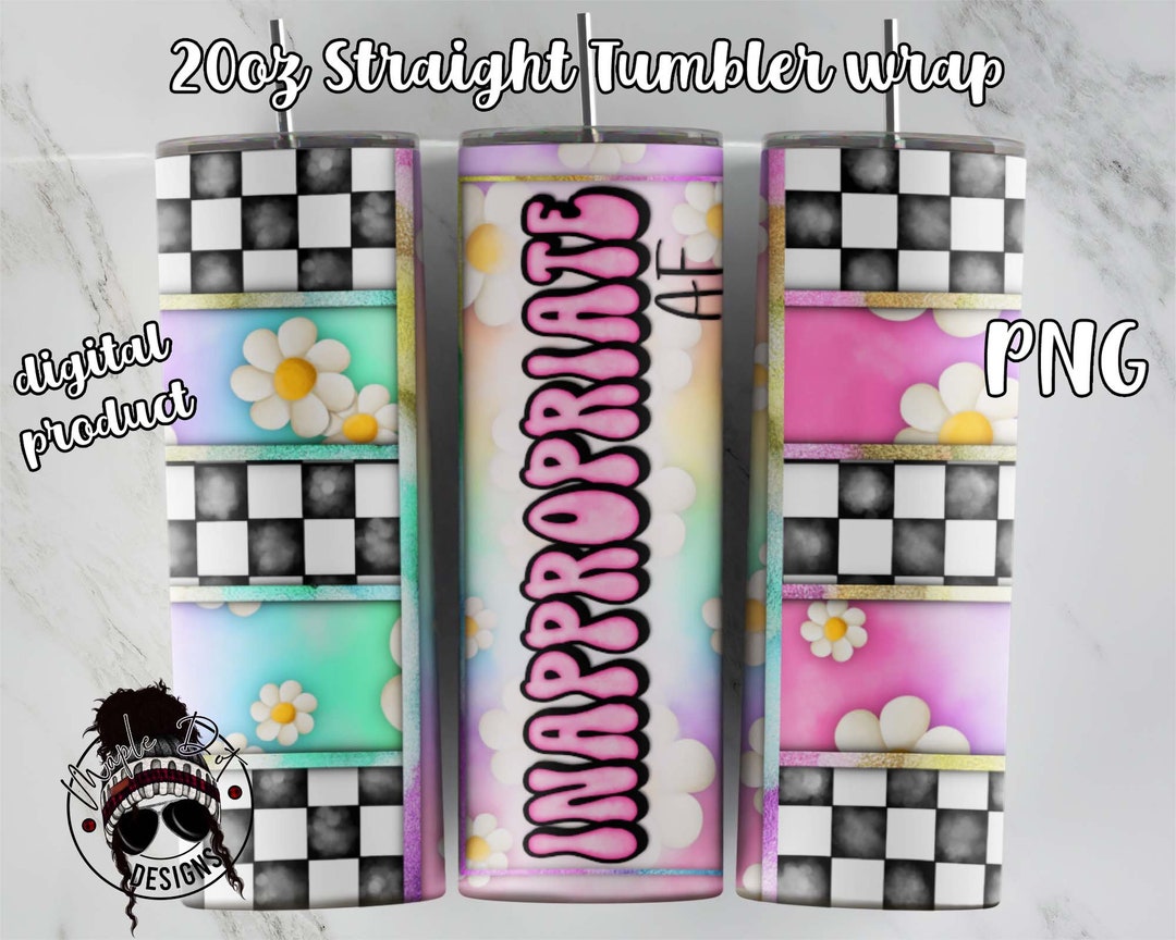 20oz Skinny Tumbler Wrap | Inappropriate AF Tumbler Wrap | Rainbow ...