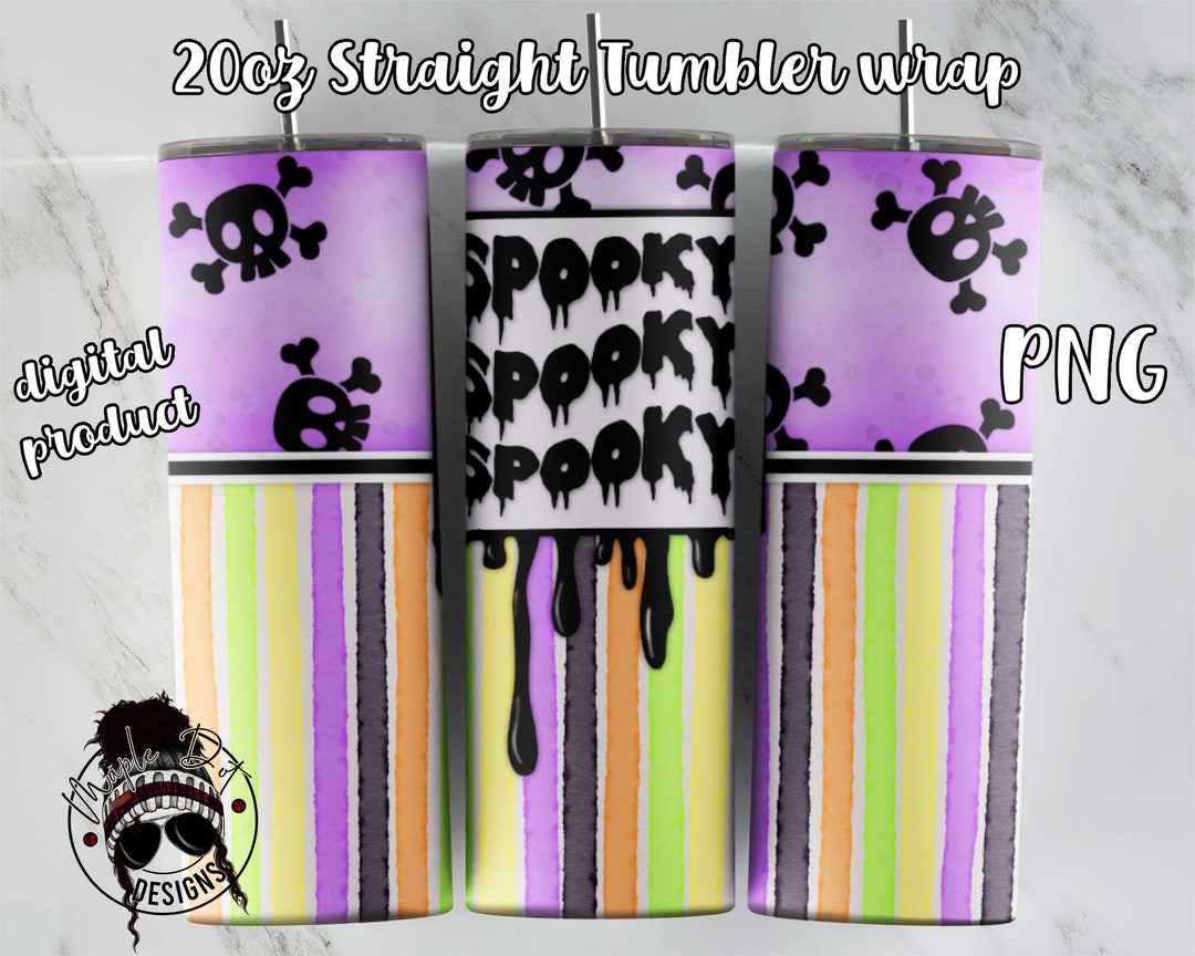Spooky Halloween Tumbler Sublimation Design | 20 Oz Straight Tumbler ...
