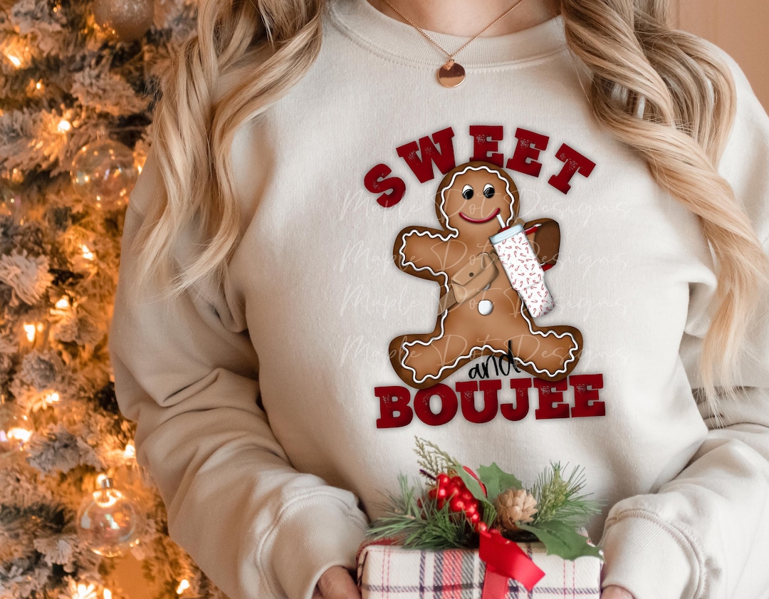Sweet and Boujee Gingerbread Man PNG Gingerbread Decal Christmas ...